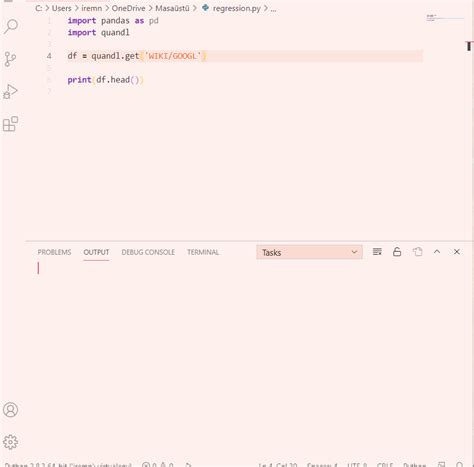 Python Quandl Output In Visual Studio Code Stack Overflow