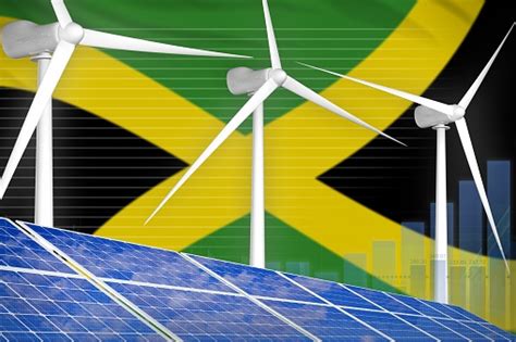 자메이카 태양과 풍력 에너지 디지털 그래프 개념녹색 자연 에너지 산업 그림 3d 일러스트레이션 0명에 대한 스톡 사진 및 기타 이미지 Istock