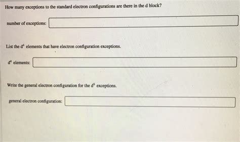 Solved How Many Exceptions To The Standard Electron