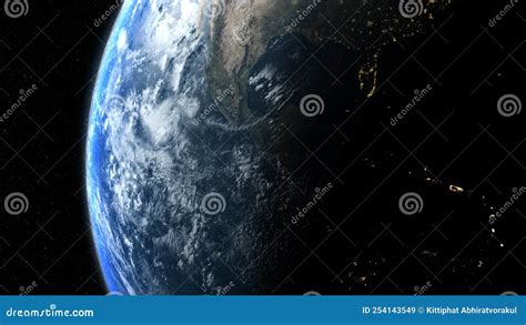 Cinematic Planet Earth Rotation Animation Stock Illustration