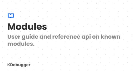 modules kdebugger