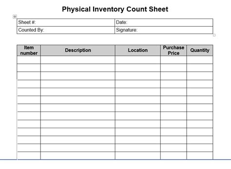 Easy To Edit Product Inventory Count Sheet Inventory List Planner Inventory Tracker Inventory