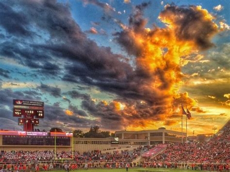 Texas Tech Football Stadium At Night