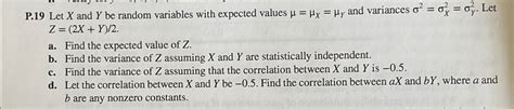 Solved P 19 ﻿let X ﻿and Y ﻿be Random Variables With
