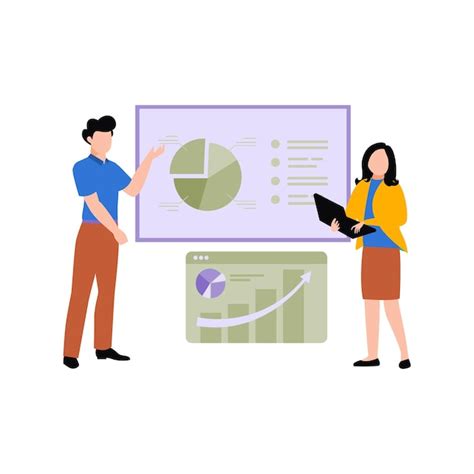 Premium Vector Boy And Girl Working On Business Graph Analytics