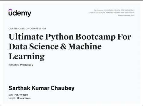 sarthak kumar chaubey on linkedin datascience machinelearning python udemy lifelonglearner…
