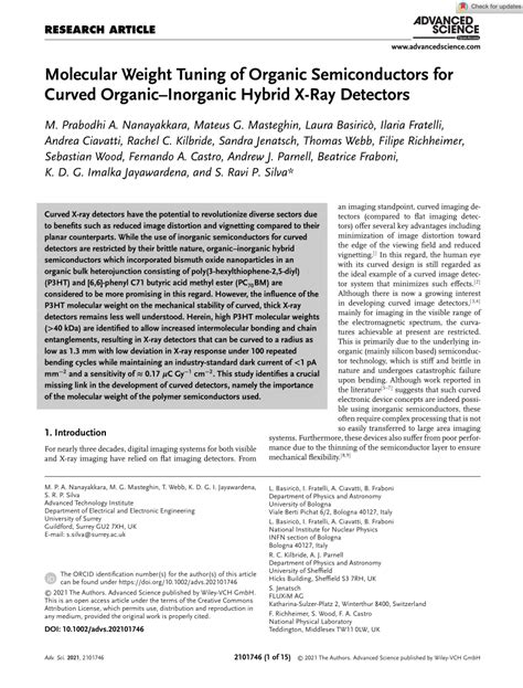 Pdf Molecular Weight Tuning Of Organic Semiconductors For Curved