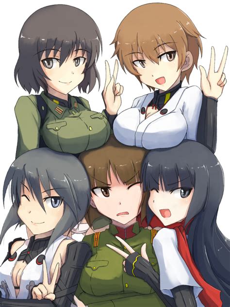 Safebooru D 5girls D Anabuki Tomoko Black Eyes Black Hair Breast