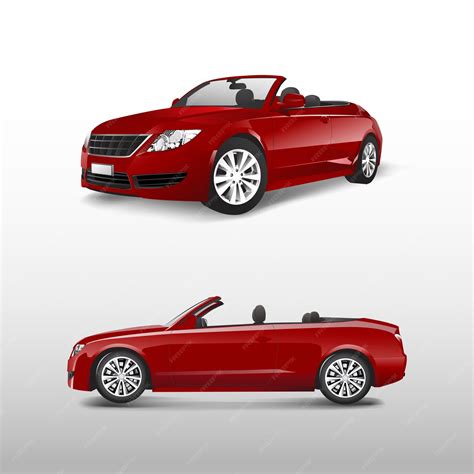 Free Vector Red Convertible Car Isolated On White Vector