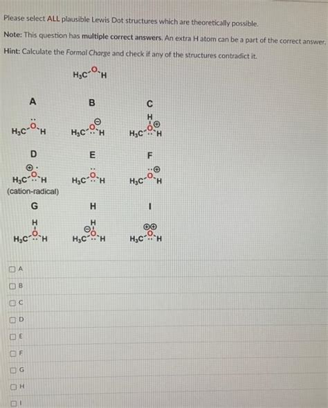 Solved Please Select All Plausible Lewis Dot Structures