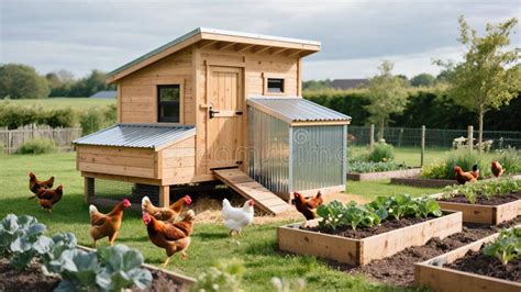 Chickens Roaming Freely In Vibrant Farm Garden With Cozy Coop Stock Footage Video Of Growth
