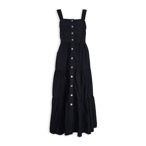 Black Tiered Button Through Dress 3179174 Truworths