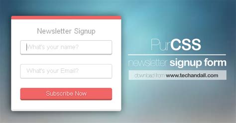 Pure Css Based Newsletter Subscription Form Tech And All