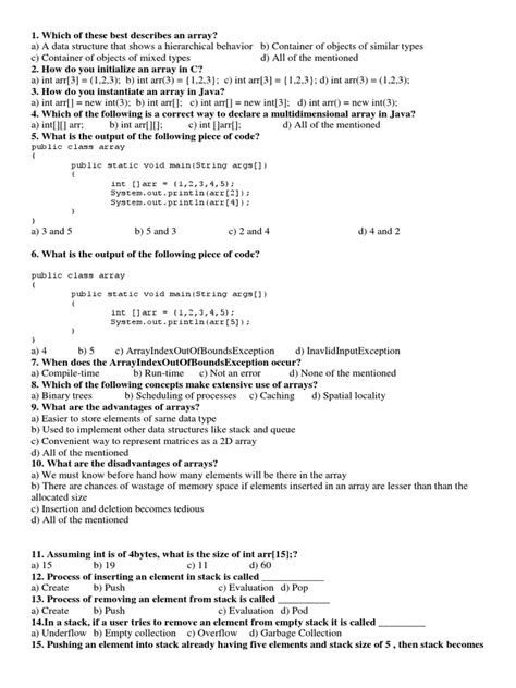 Data Struct Final Pdf C Programming Language Array Data Structure
