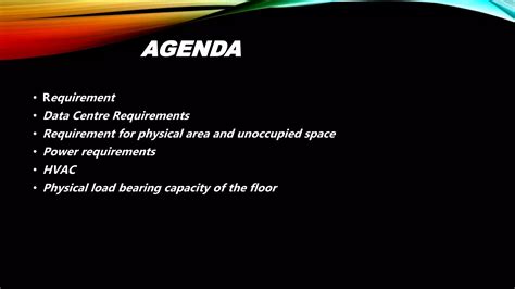 Data Centre Requirements Pptx