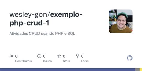 github wesley gon exemplo php crud 1 atividades crud usando php e sql
