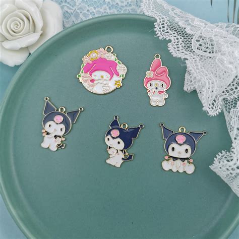 10 бр лот анимационни животни емайлирани талисмани сладко куче зайче мечка метални висулки