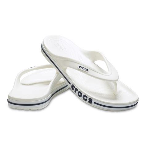 Chinelo Crocs Bayaband Flip White Navy Branco