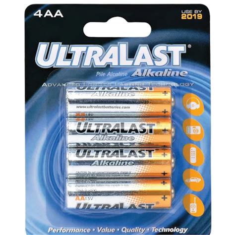 Ultralast Ula4aa Aa Alkaline Batteries Pack Of 4 Ebay
