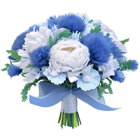 3D Mixed Large And Small Wedding Bouquet Flowers Hyper Realistic