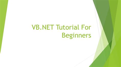 Vbnet Tutorial For Beginners Variable Declaration And Main Method