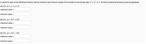 Solved 1 Point For Each Of The Following Functions Find