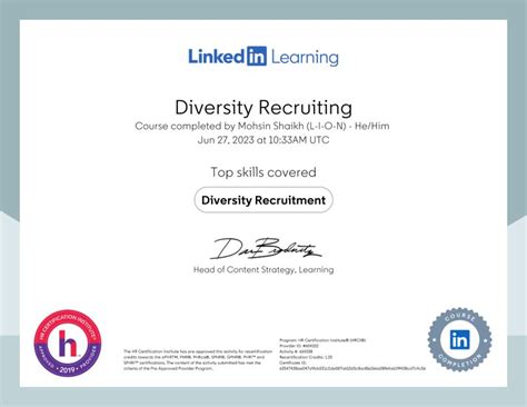 Mohsin Shaikh L I O N Hehim On Linkedin Certificate Of Completion
