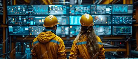 Premium Photo Monitoring Operations For Efficiency Engineers In Mining Site Control Room