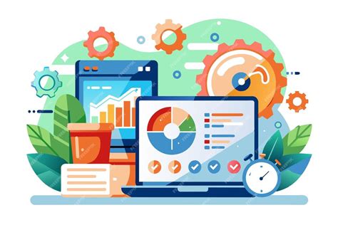 Premium Vector The Monitor Is Displaying A Graph Flat Illustration Vector Illustration