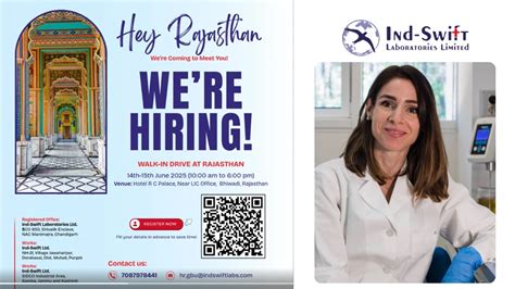 Ind Swift Laboratories Ltd Walk In Interview For Multiple Positions In Bhiwadi Rajasthan 14th