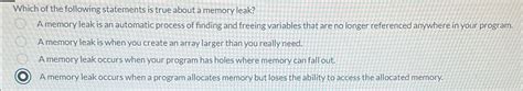 solved which of the following statements is true about a