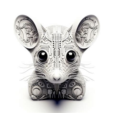 Premium Photo Algorithmic Art Mouse Isolated On White Background