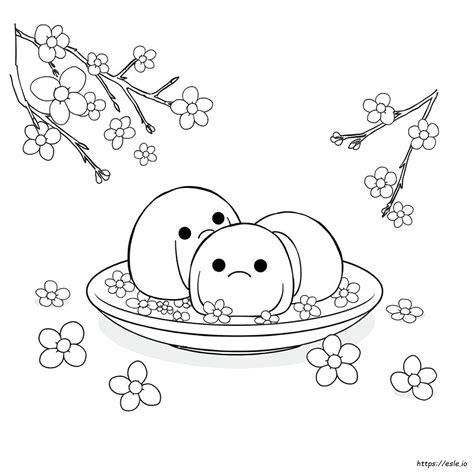 Süße Mochi Ausmalbilder