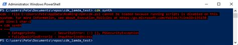 Ps1 Cannot Be Loaded Because Running Scripts Is Disabled On This