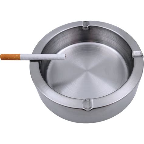 Round Stainless Steel Ashtray Modern Home Decor Etsy