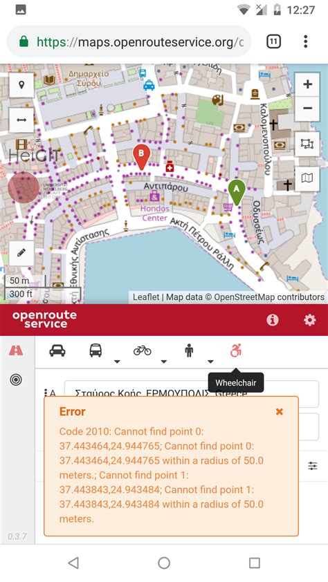 Required Accessibility Information By The Open Route Service