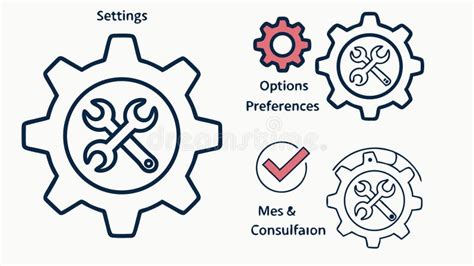 Settings Cogwheel Icons Options Preferences Configuration Setup
