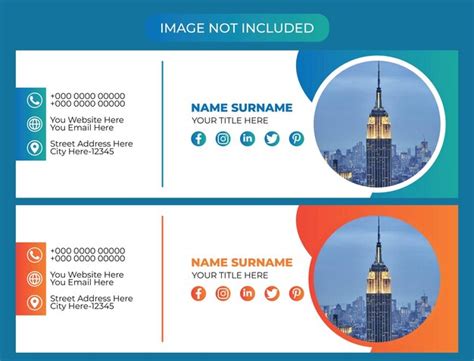 다채로운 이메일 서명 또는 소셜 미디어 표지 템플릿 프리미엄 벡터