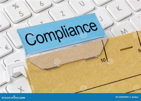 File Folder Labeled With Compliance Stock Image Image Of Folder Organization