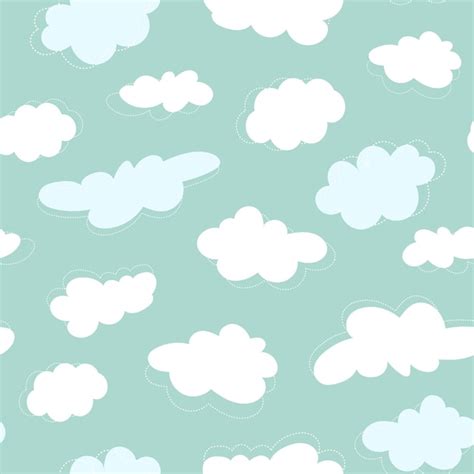 Premium Vector Cartoon Clouds Seamless Pattern Cute Clouds With