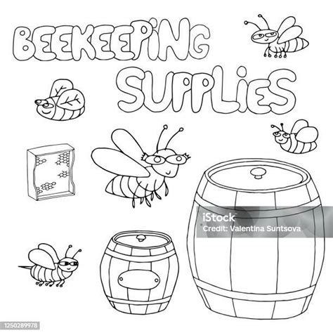 양봉 제품 꿀과 꿀벌 낙서 꿀 박람회 개체 고립 된 꿀에 대한 비문 개념에 대한 스톡 벡터 아트 및 기타 이미지 개념 건강관리와 의술 건강한 생활방식 Istock