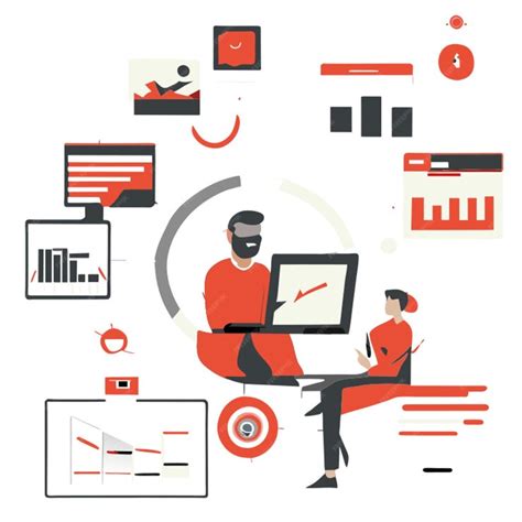 Analyzing System Interactions Vector Illustration Flat 2 Premium Ai