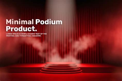 제품 디스플레이 3d 렌더링을 위한 레드 카펫 연단 무대 디스플레이 목업 제품 프레젠테이션 장면 프리미엄 Psd 파일