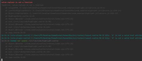Error Valuereplace Is Not A Function · Issue 237 · Metonymsvelte
