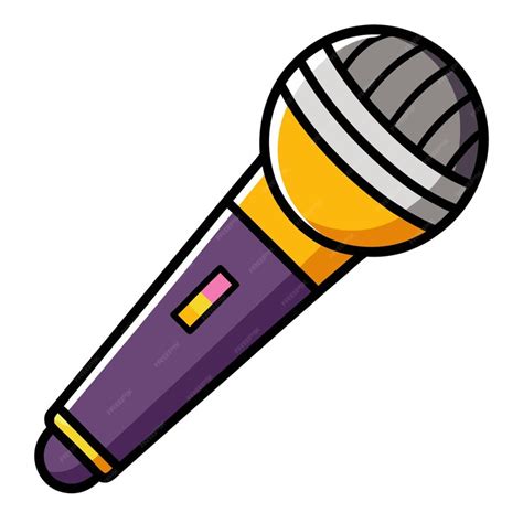Microphone Clipart Cartoon Style Vector Illustration Premium Ai
