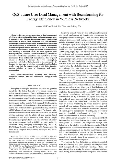 Pdf Qos Aware User Load Management With Beamforming For Energy Efficiency In Wireless Networks