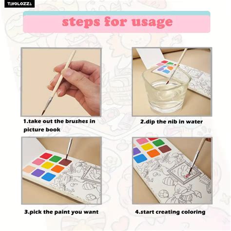20 גיליונות ספר כיס ספר ציור בצבעי מים סט ציור בצבעי מים מתנות לילדים Temu Israel