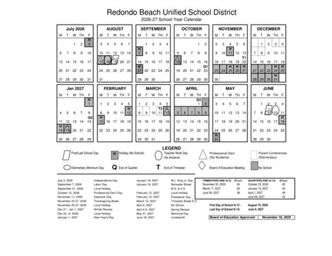 Redondo Beach Usd 26 27 Calender [pdf] Educounty