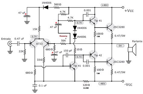 Simple 2sc5200 Transistor Amplifier 100w Rms Electronics Projects Circuits