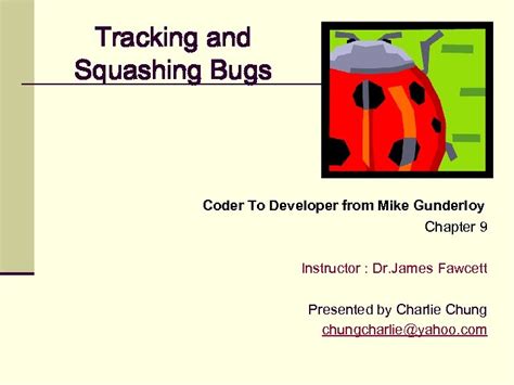 Tracking And Squashing Bugs Coder To Developer From